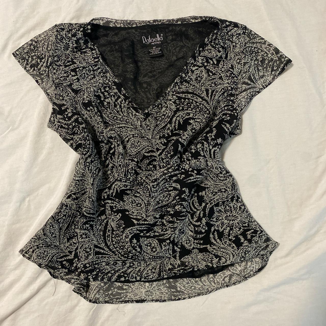 cute dainty sheer top. size 8p fits a small rafaella... - Depop