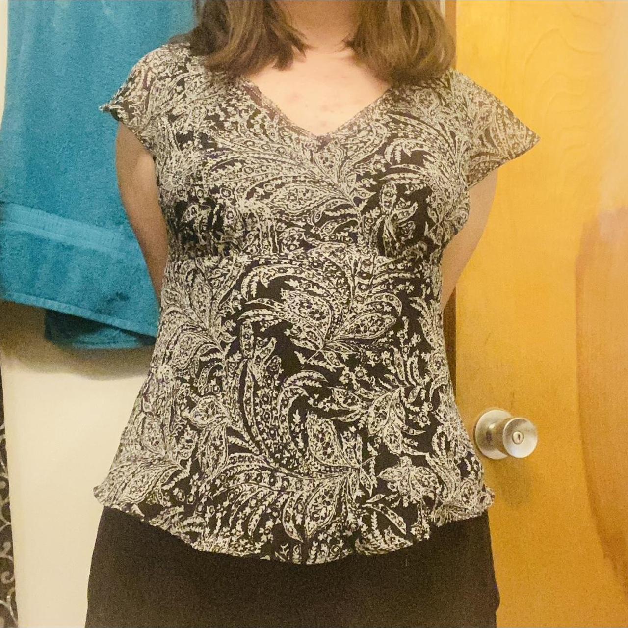 cute dainty sheer top. size 8p fits a small rafaella... - Depop