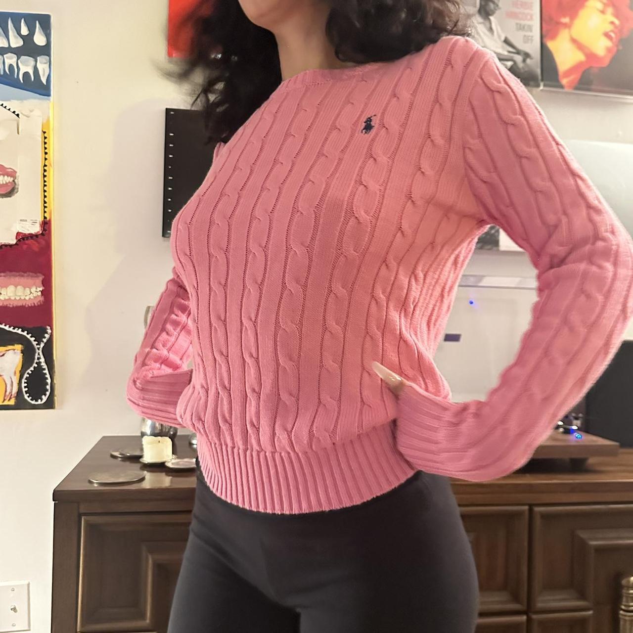Pink polo sweater - Depop