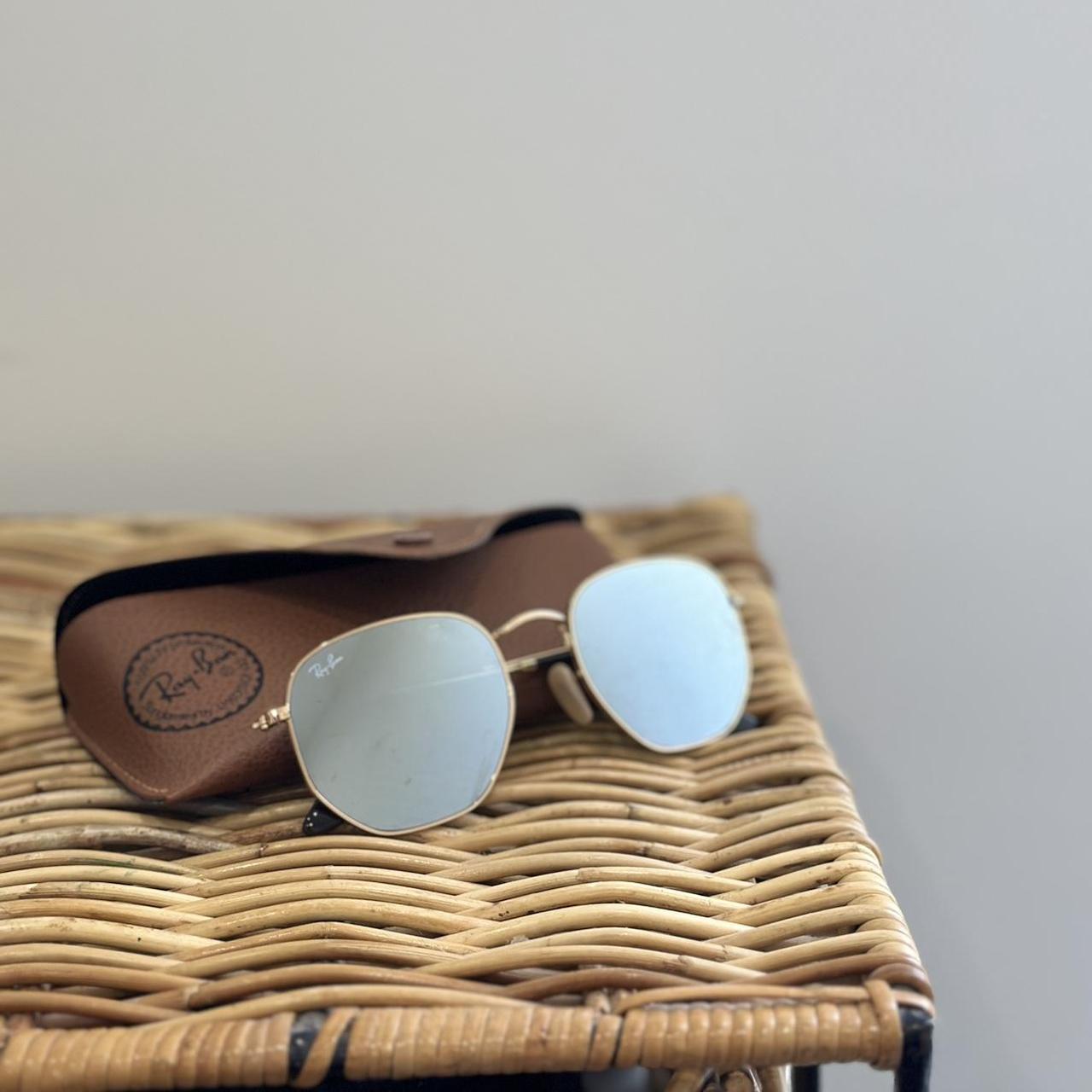 Genuine Ray Bans, Hexagonal reflective polarised... | Depop