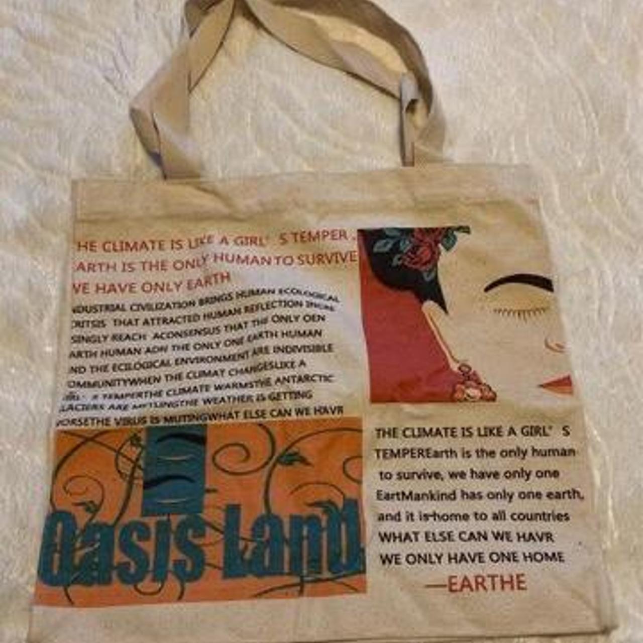 Brand new canvas tote bag. Climate change themed... - Depop