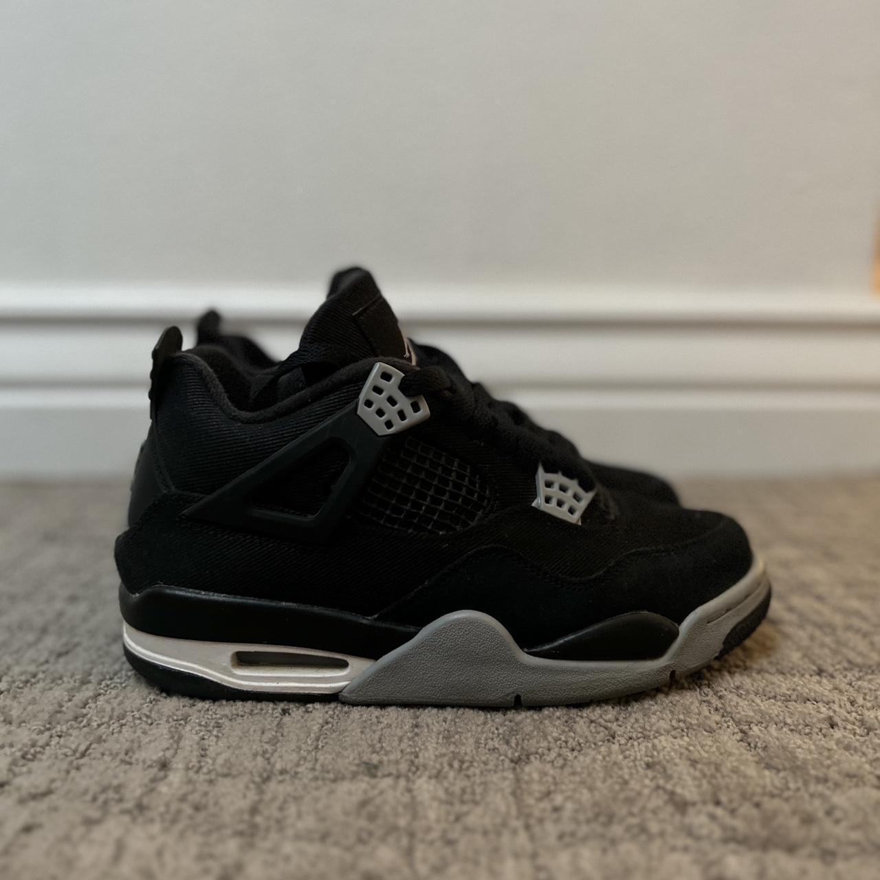 Jordan 4s black canvas US Mens 5 fits a 6.5 W or... - Depop