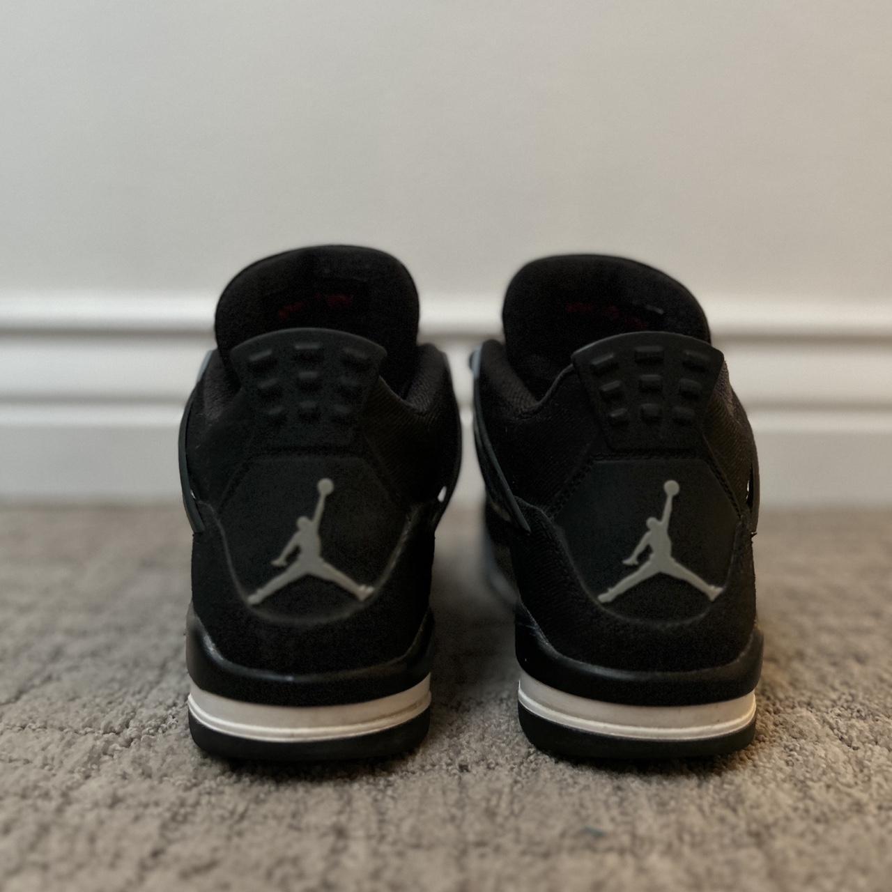 Jordan 4s black canvas US Mens 5 fits a 6.5 W or... - Depop