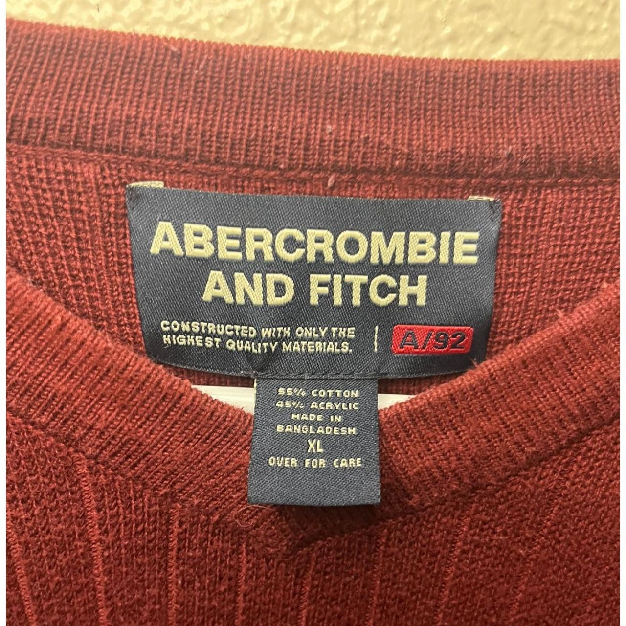 Vintage Abercrombie And Fitch Maroon Pullover... - Depop