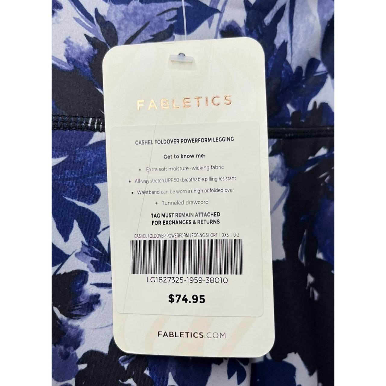 Fabletics Blue & Black Floral Cashel Ruched... - Depop