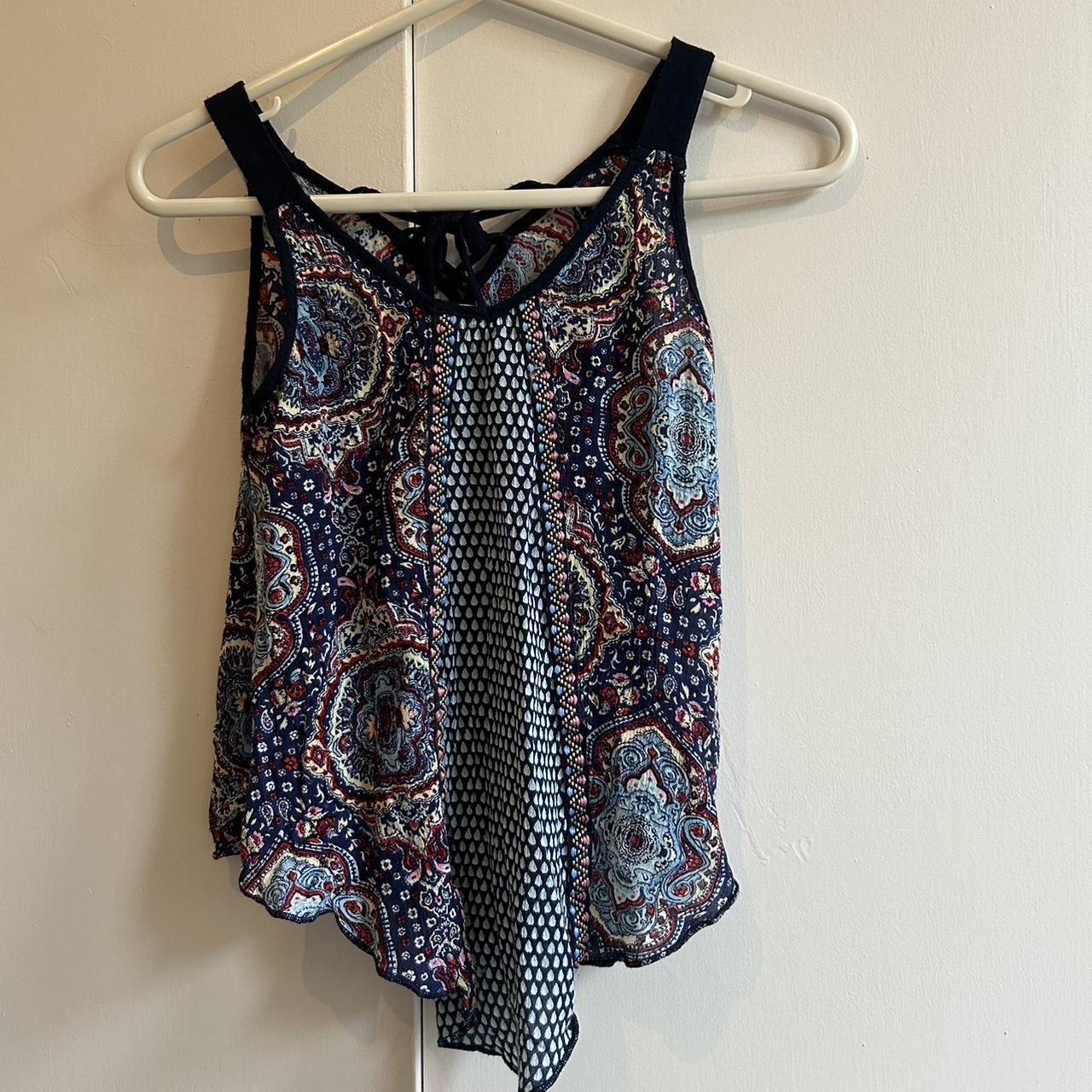 paisley top with tie back xx so cute just a bit... - Depop