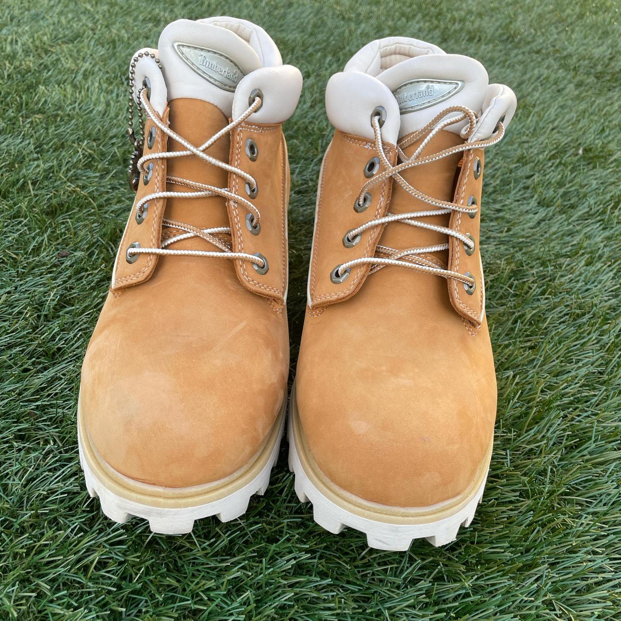 Tan and cream Timberland ankle boots #Timberland... | Depop
