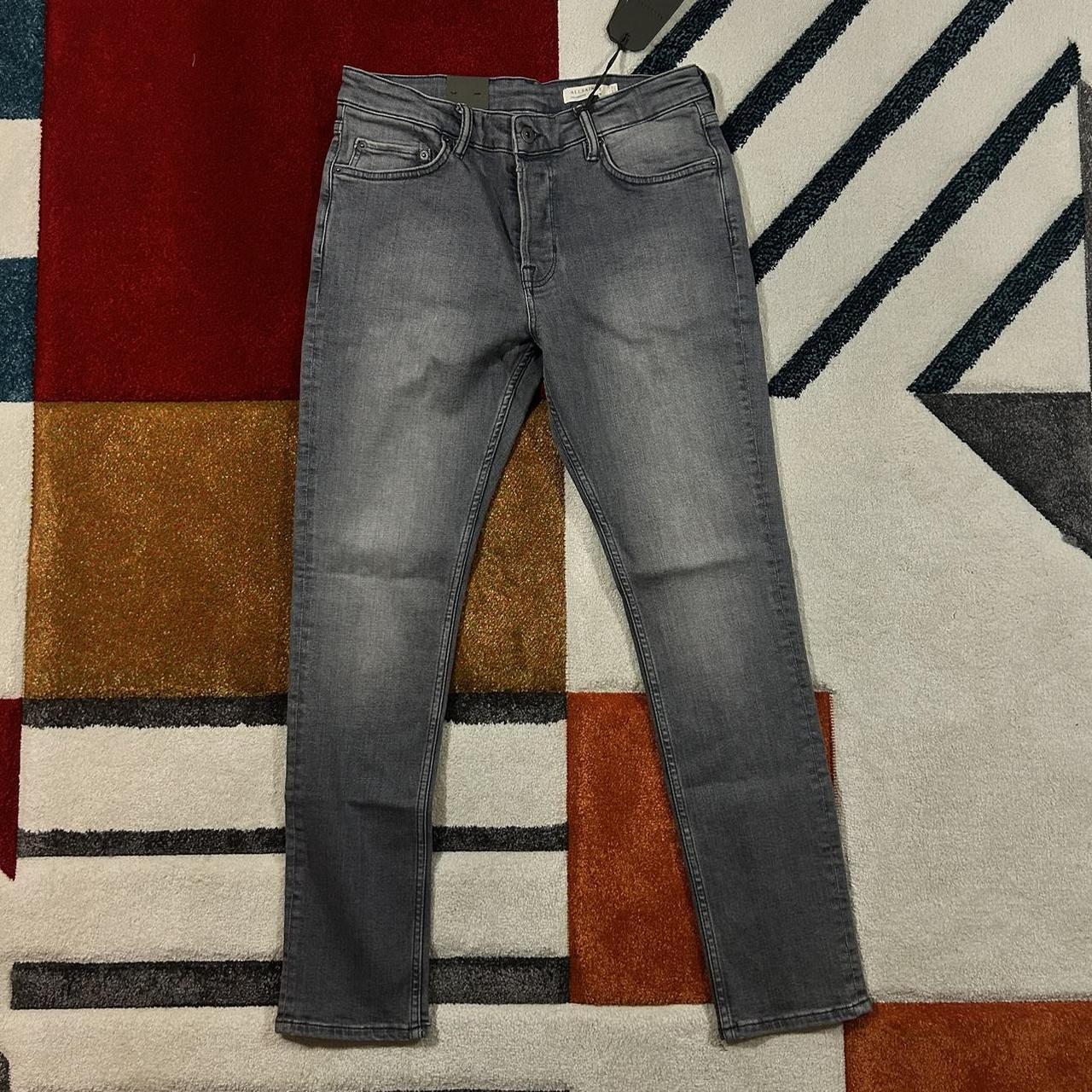 Grey Cigarette Skinny Jeans All Saints Button Fly... | Depop