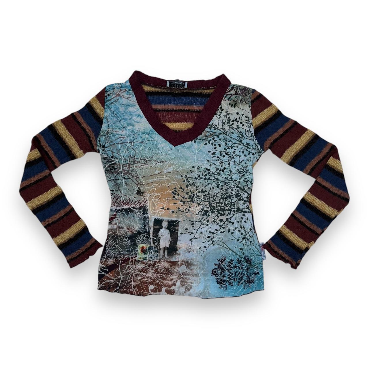 2026 (cop copine sister brand) mesh mohair striped... - Depop