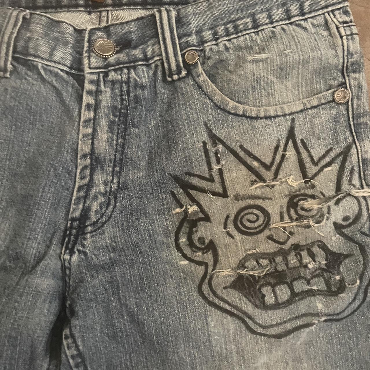 crazy grunge jeans jnco affliction mma elite dc... - Depop