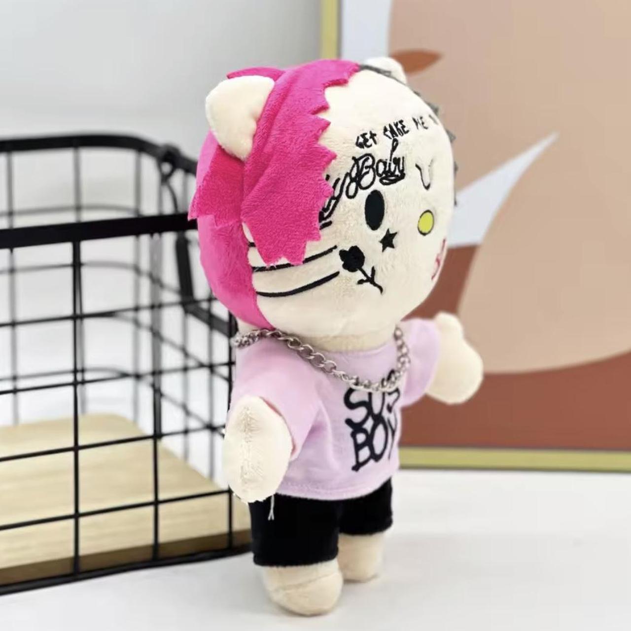 Lil Peep Pink and black Hello Kitty plush... - Depop