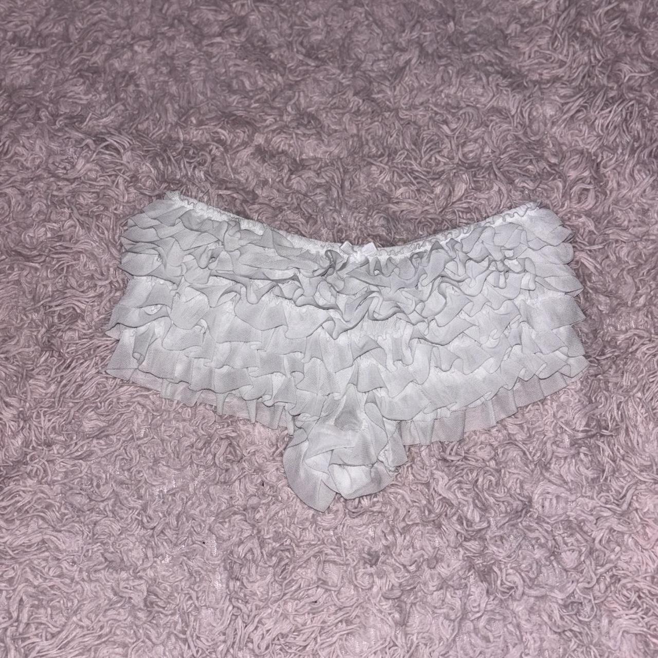 Mini white ruffle shorts trendy #ruffleshorts... | Depop