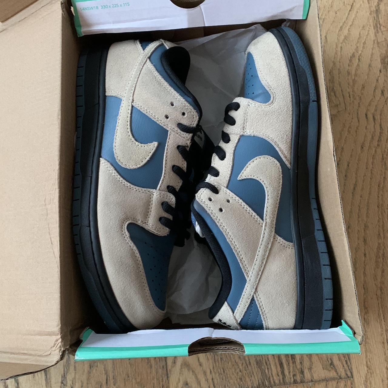 Nike Sb Dunk Low Pro Light Cream Thunderstorm in... - Depop