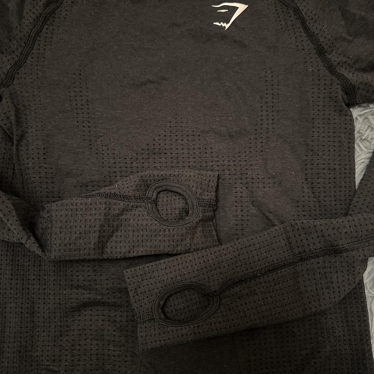 gymshark compression long sleeve size small dark... - Depop