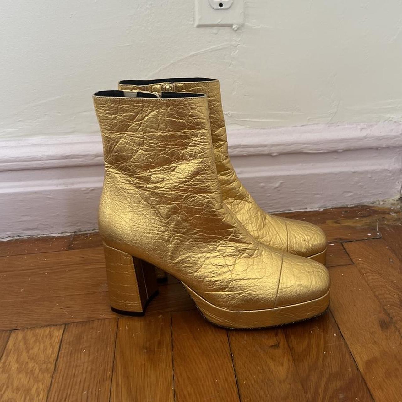 Carel Women's Gold Boots | Depop