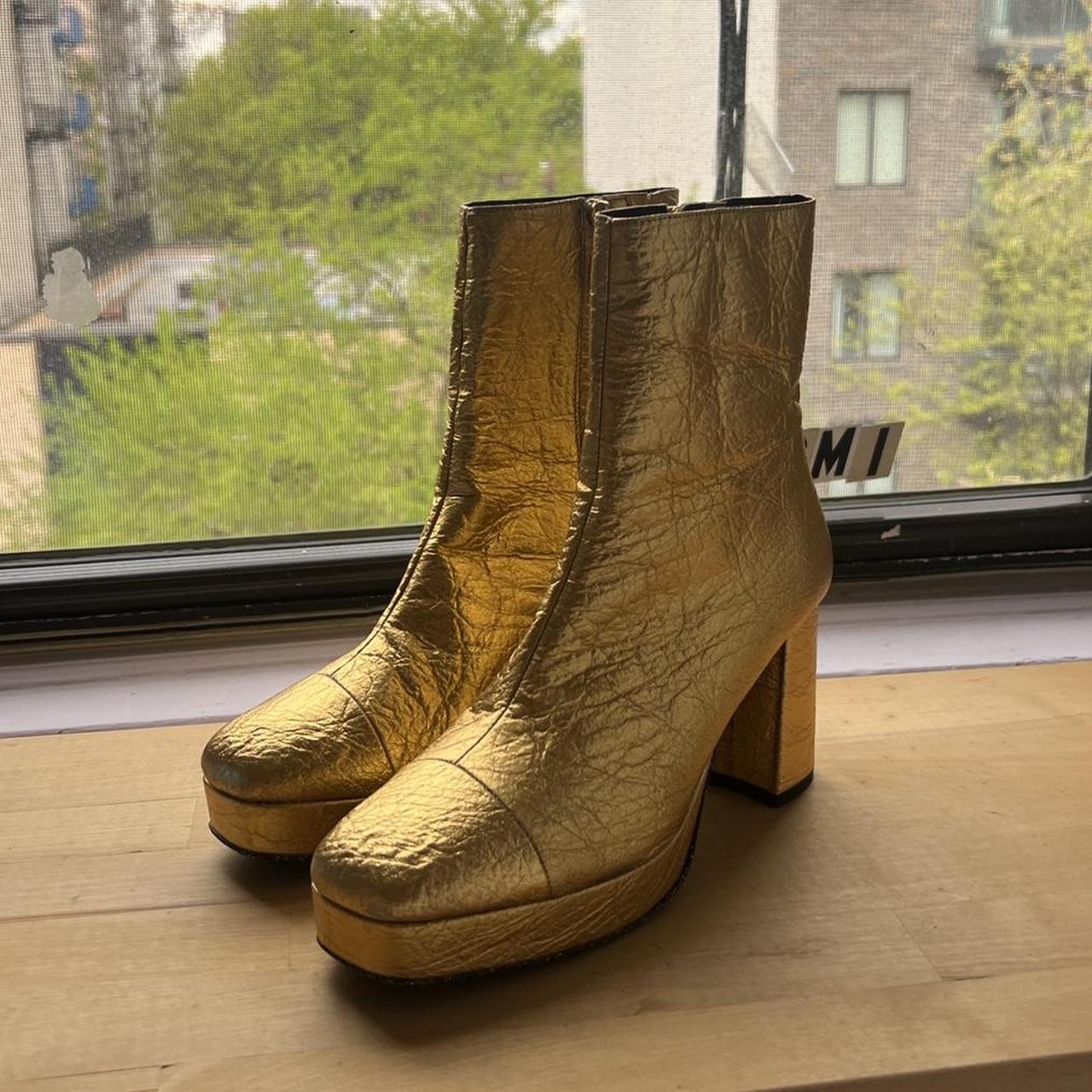 Carel Women's Gold Boots | Depop