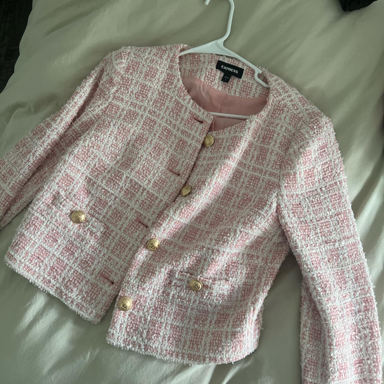 Express tweed blazer. Size S. Worn once, super cute... - Depop