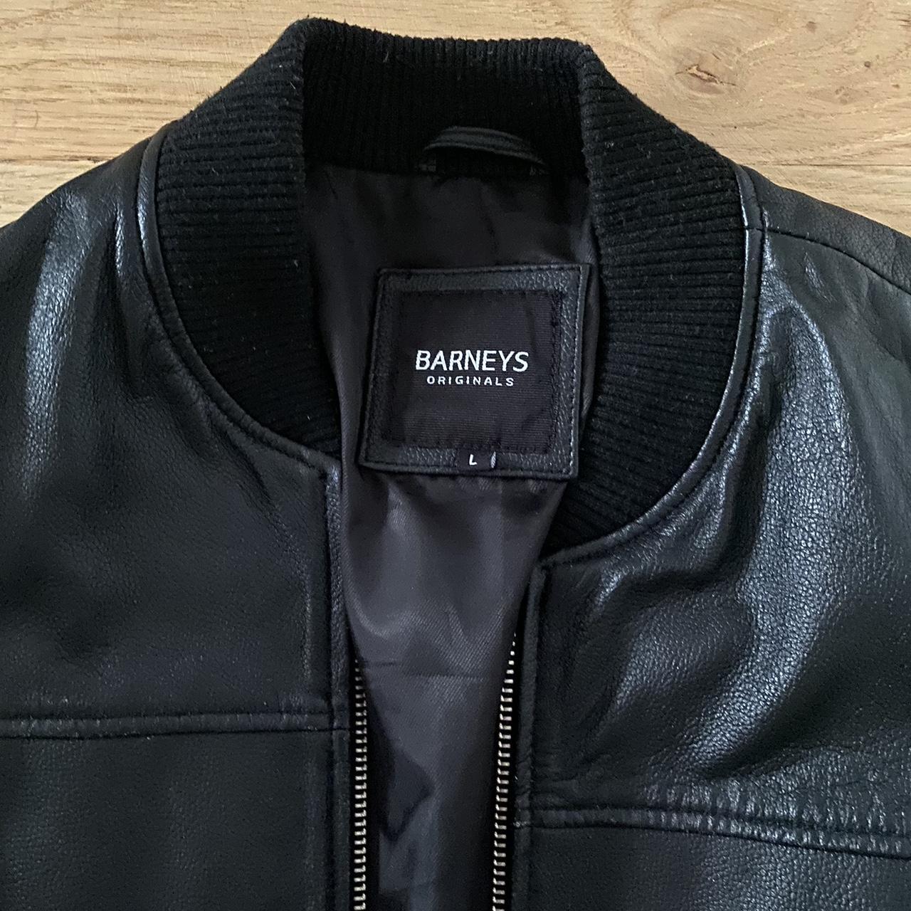 Barneys real leather jacket -Mens size M -fits cute... - Depop