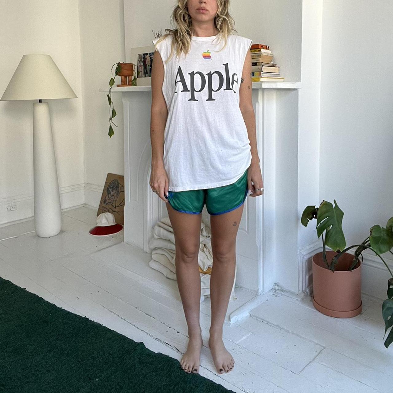 Early 2000 vintage Apple T-shirt cutoff. Large. USA. - Depop