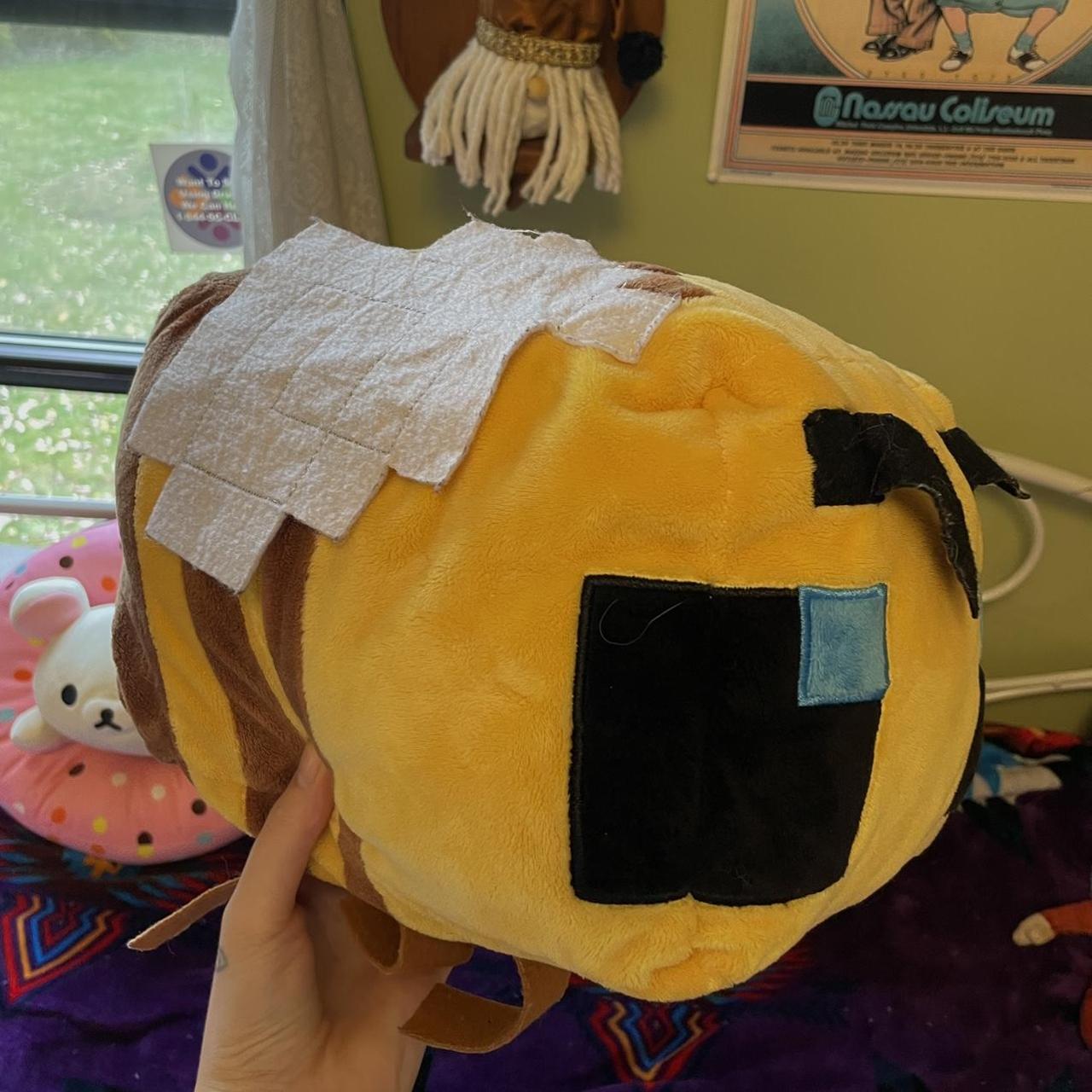 minecraft bee stuffed animal plushie -small black... - Depop