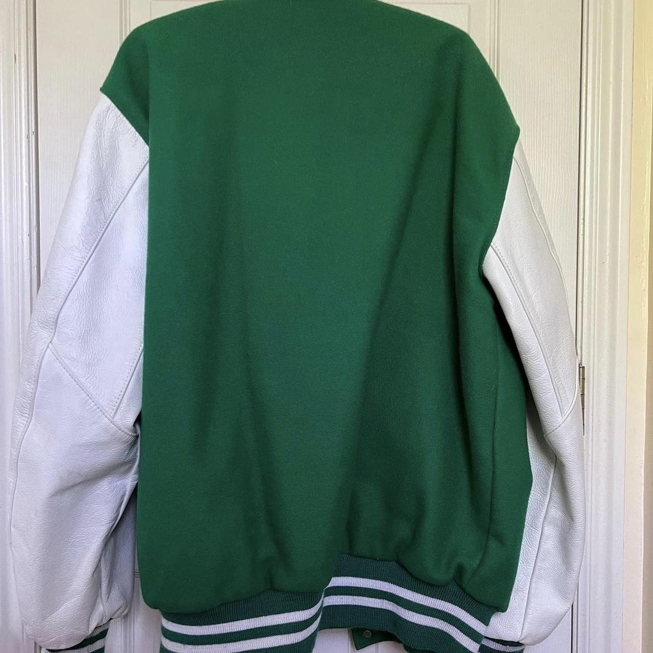 Green oversized varsity jacket size large/X-Large - Depop