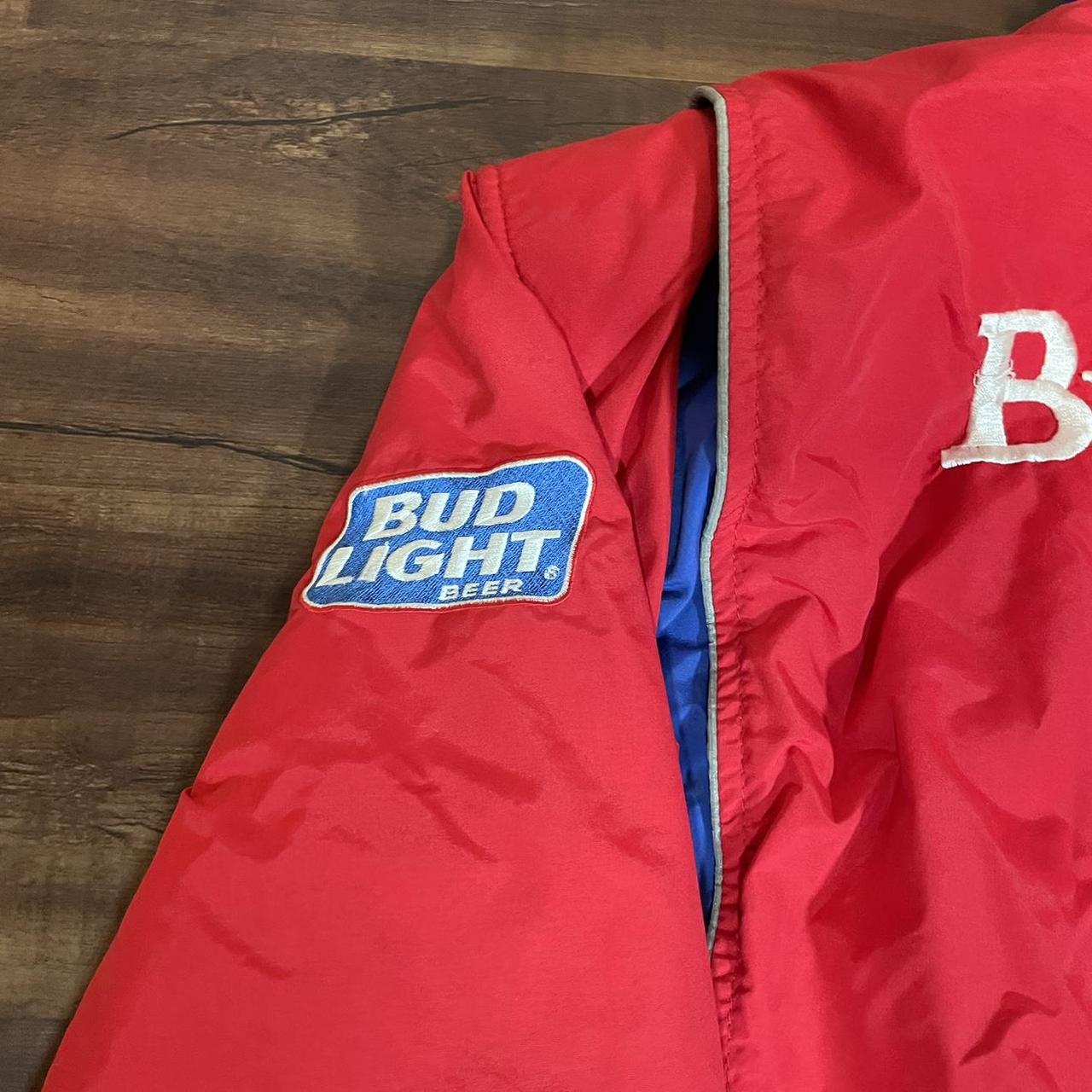 Vintage Budweiser Bomber Puffer Jacket Bud Light... - Depop