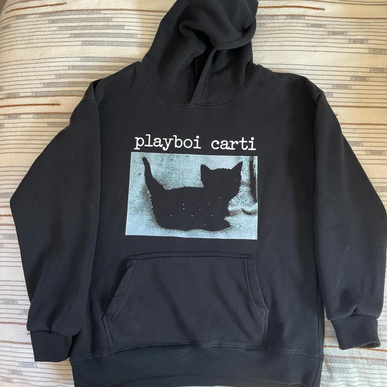 Black Playboi Carti Cat Hoodie (2020) Size... | Depop