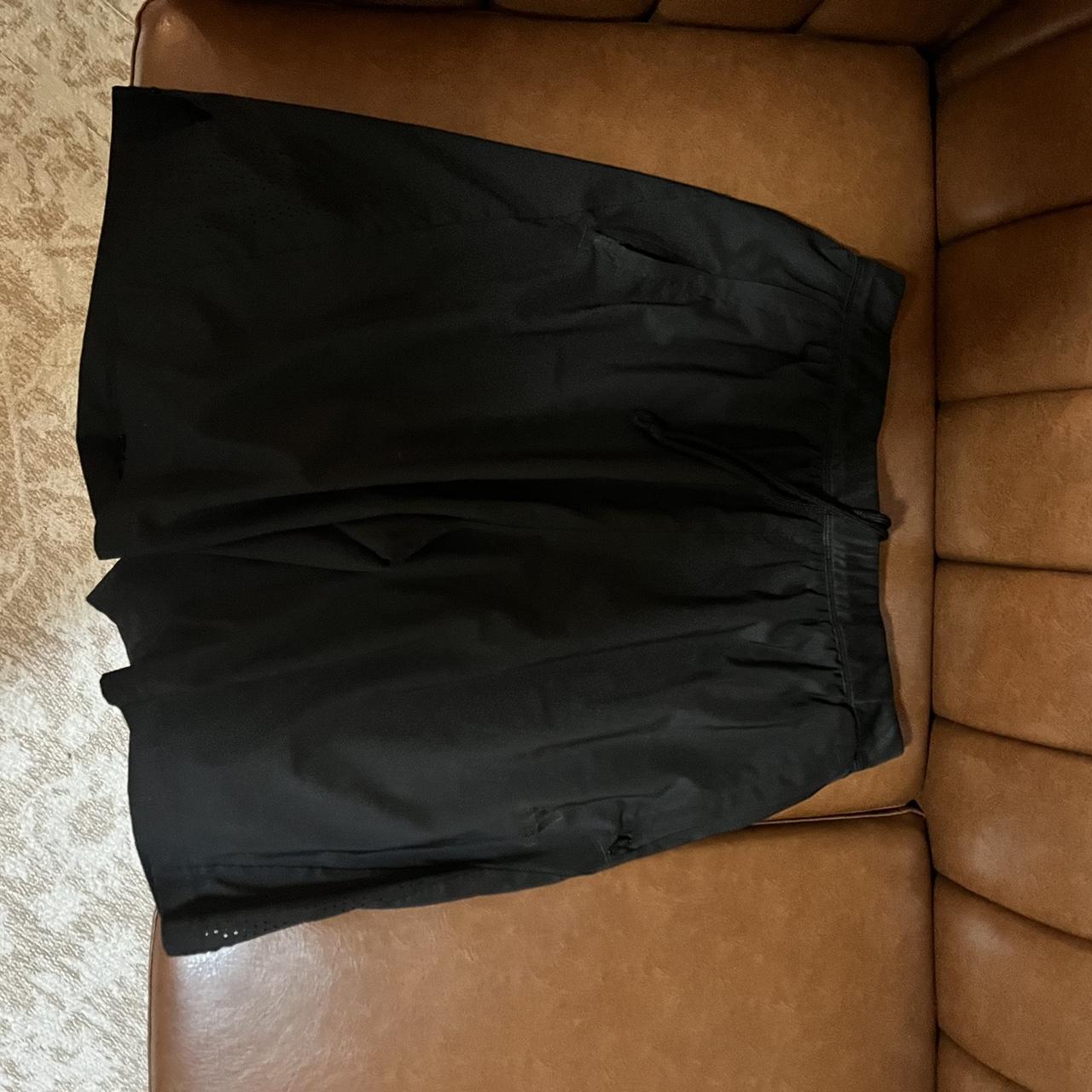 black adidas shorts barely worn size large with... - Depop