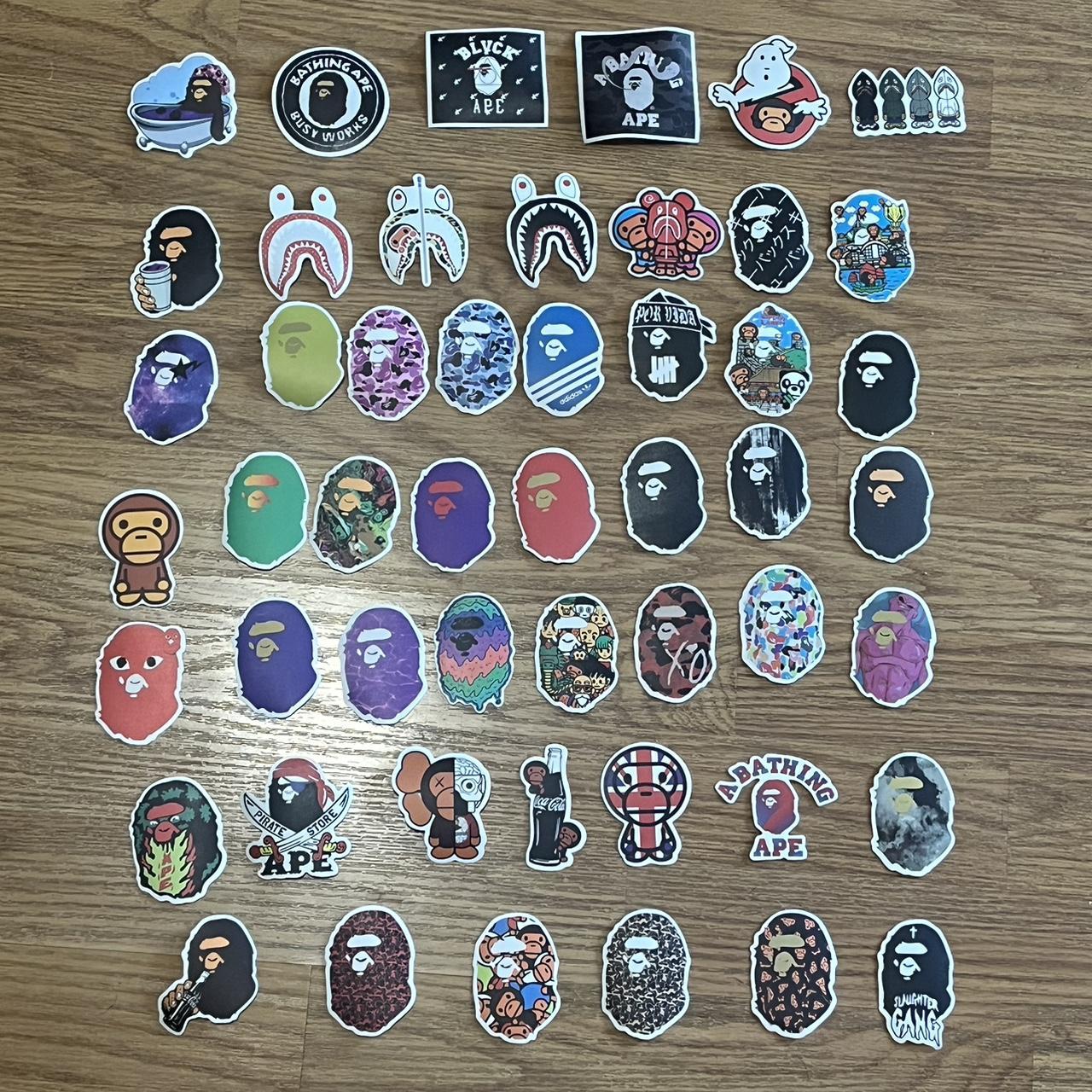 50 Bape Stickers All style shown in picture... | Depop