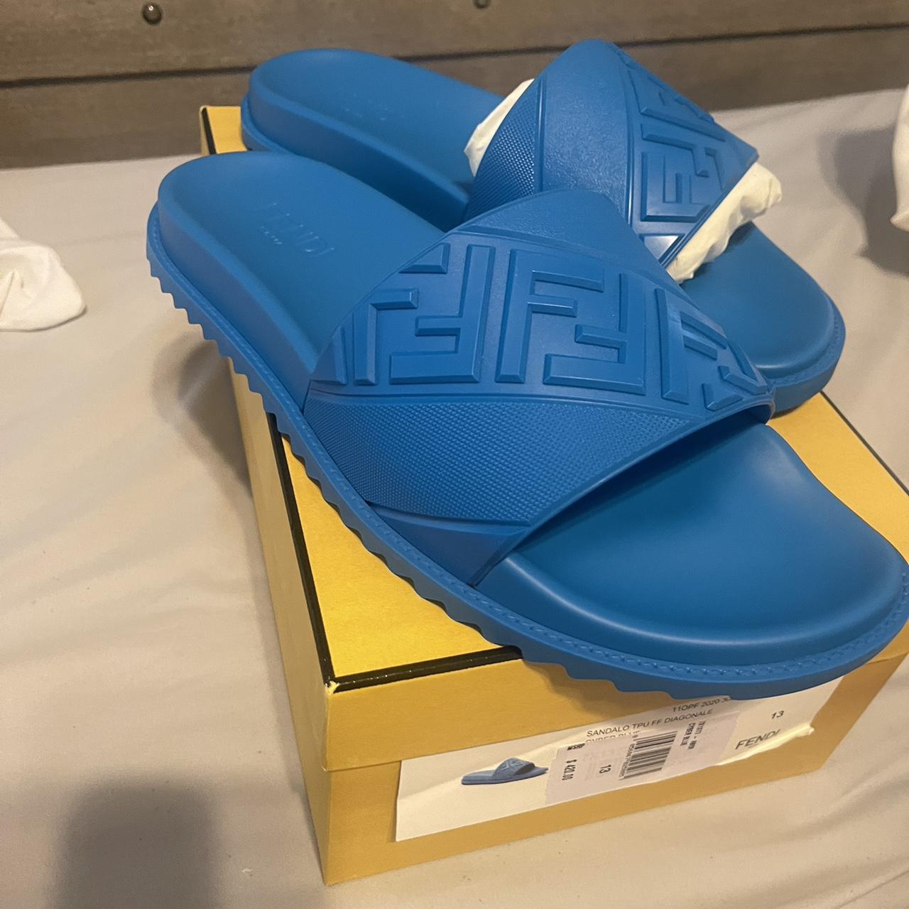 Mens fendi slides brand new size 13 original price... - Depop