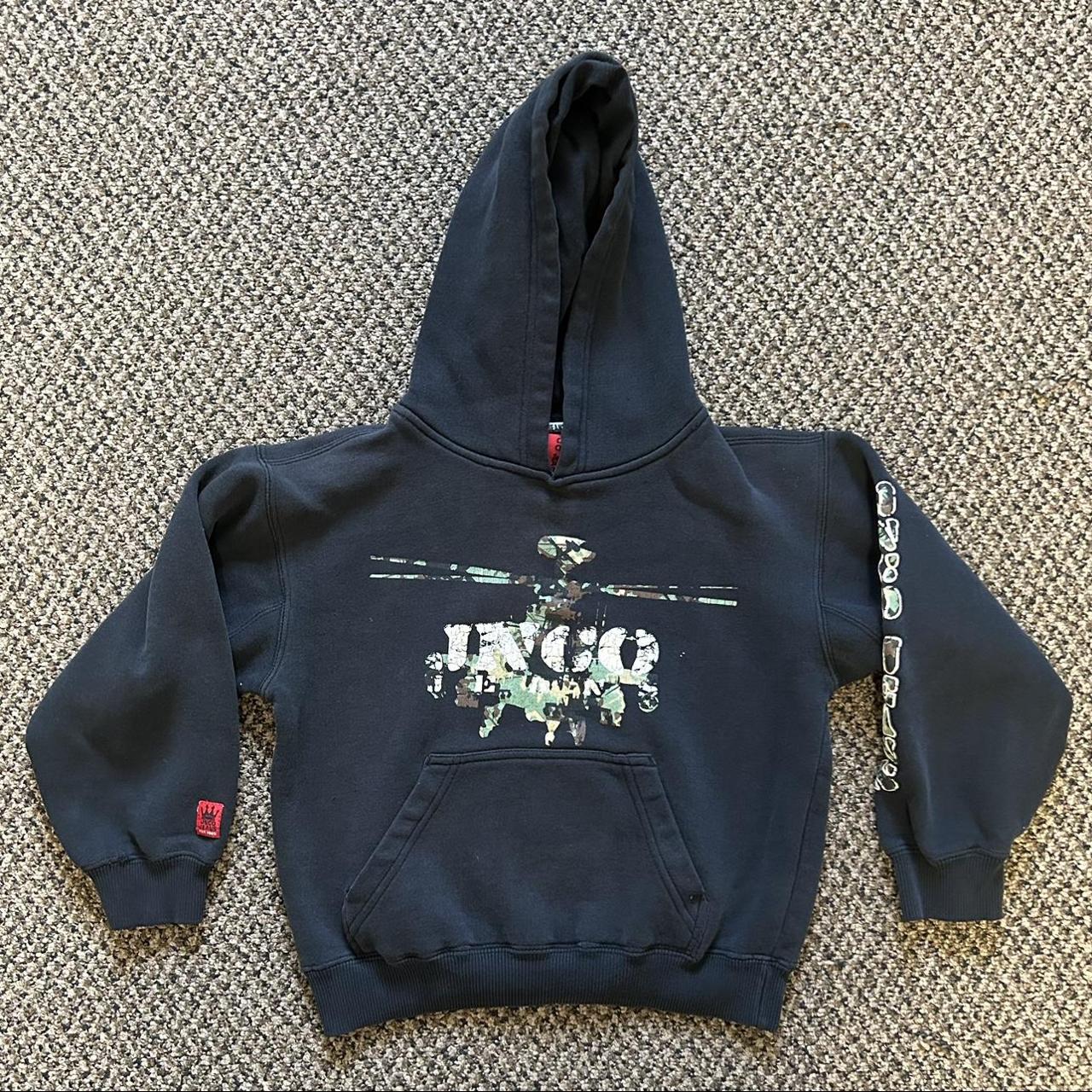 Vintage JNCO Boys Sz 6/7 L Camouflage Hoodie Youth... - Depop