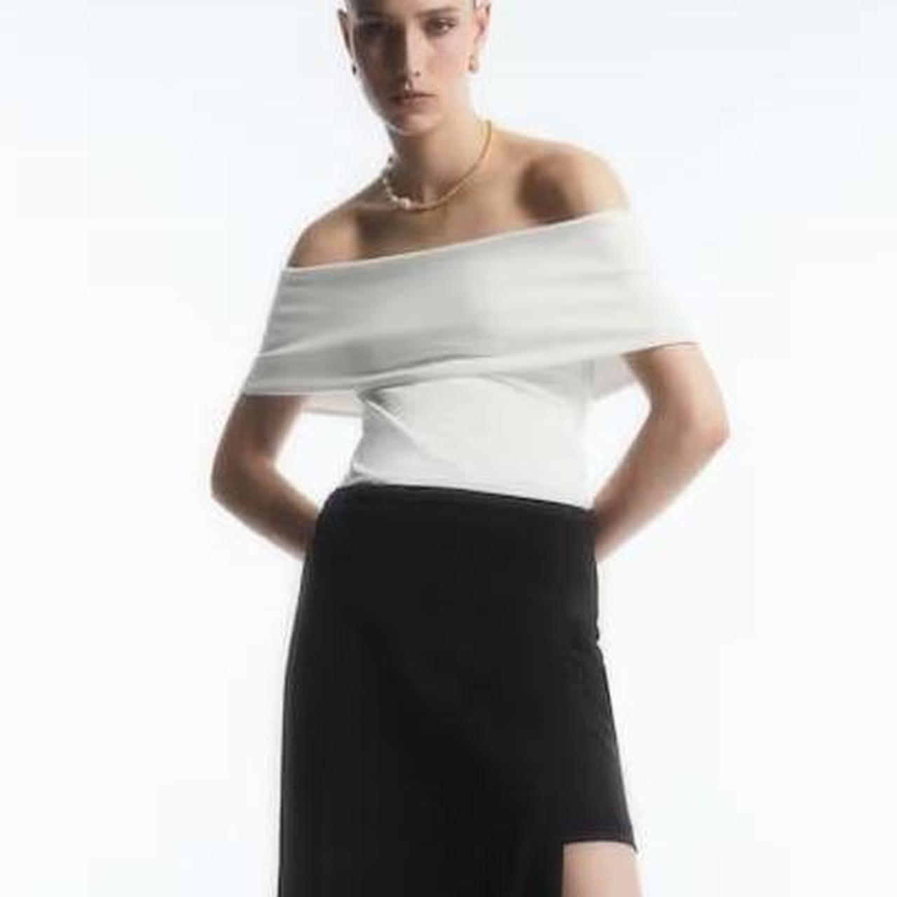 selling cos off the shoulder jersey top in size S!... - Depop