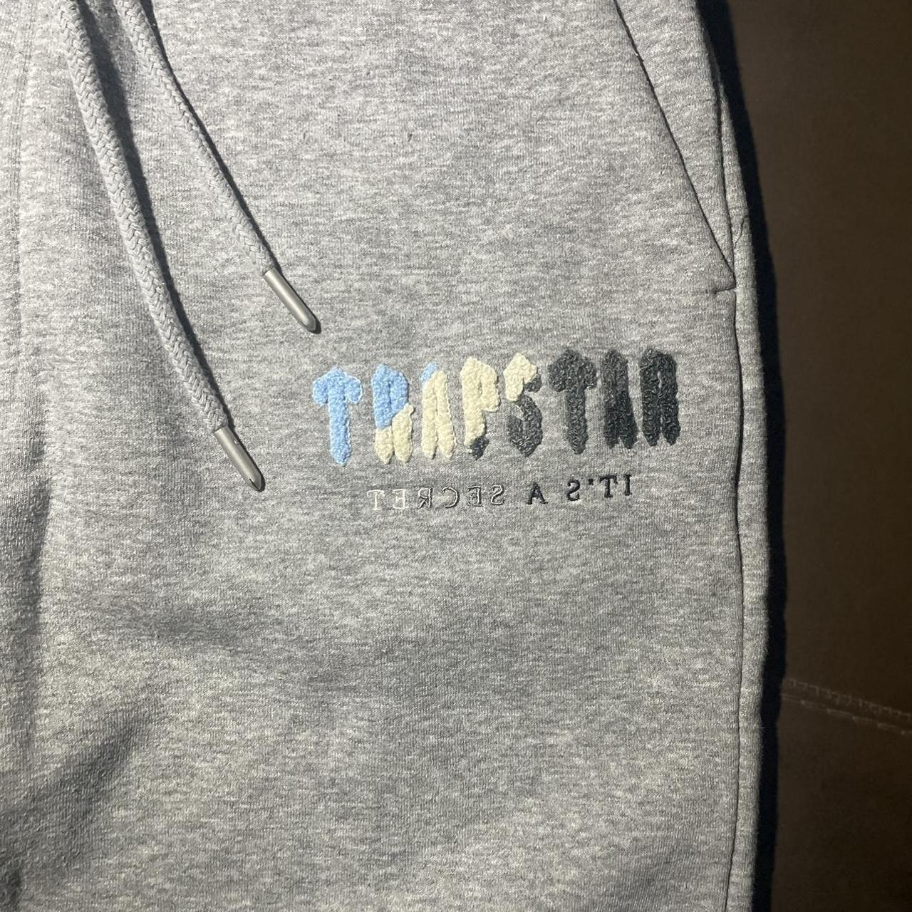 Trapstar Chenille Decoded Tracksuit - Grey Ice blue... - Depop
