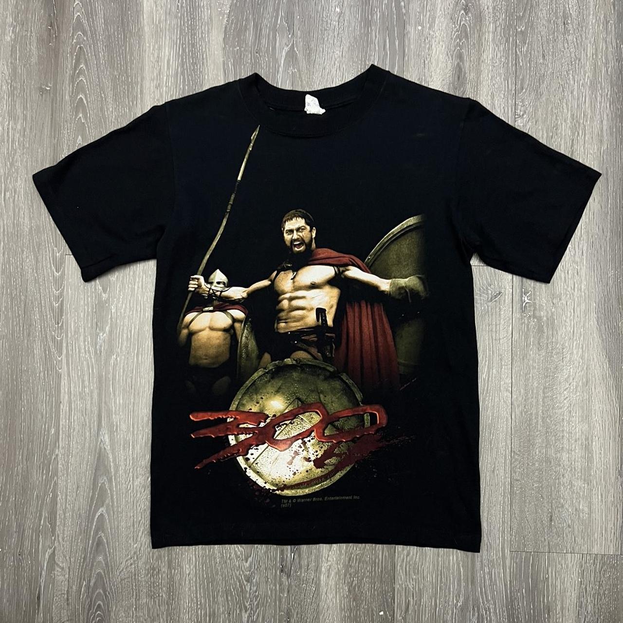 300 movie promo Tshirt big Leonidas hit on the... - Depop