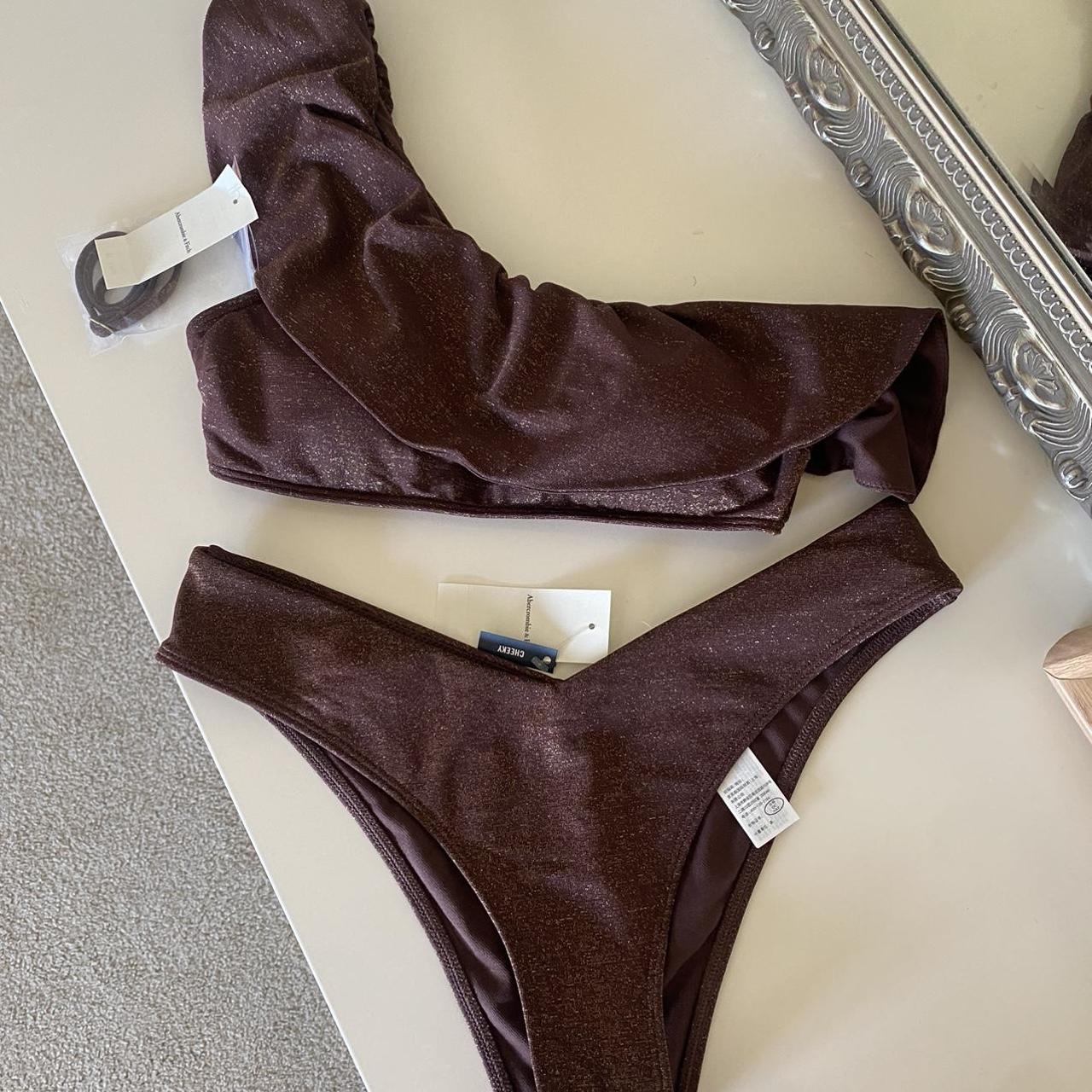 Abercrombie & Fitch Women's Brown Bikini-and-tankini-bottoms | Depop