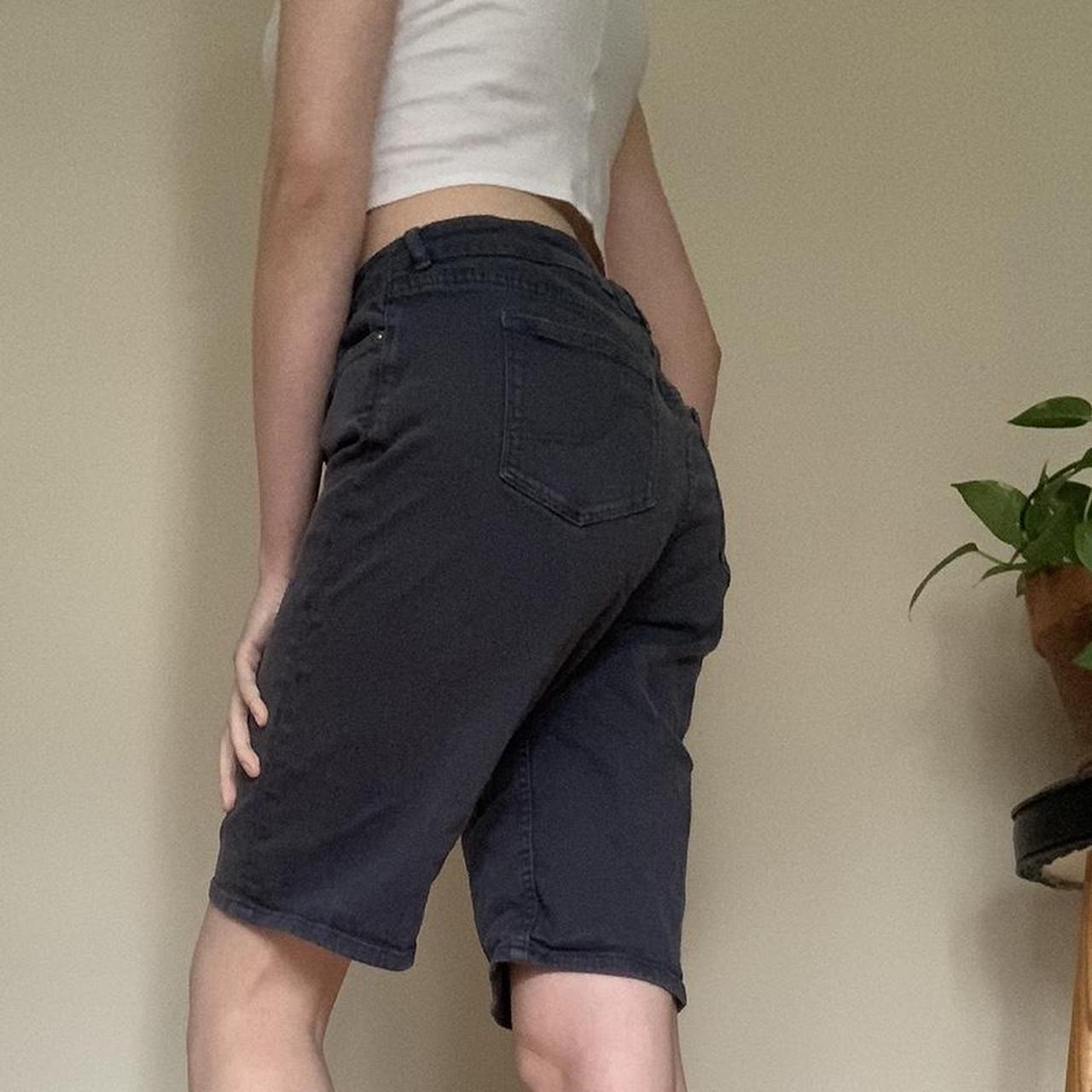 Dark wash fat face denim bermuda short. comfy and... - Depop