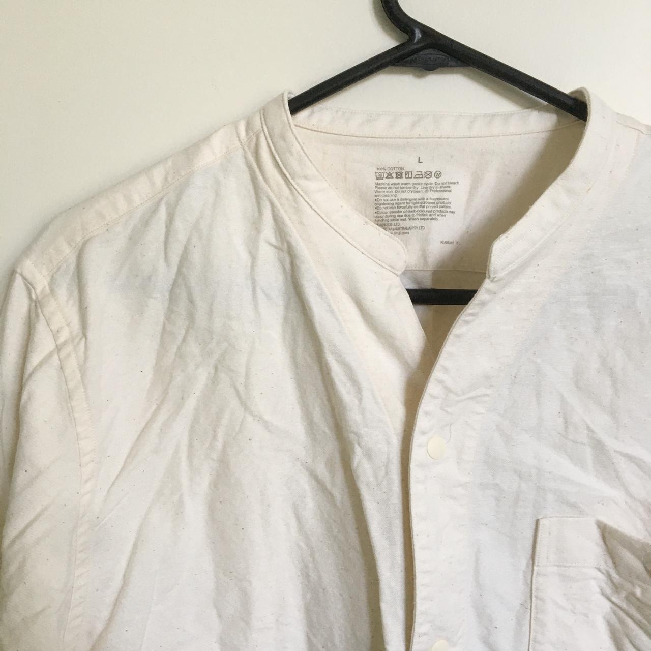 Off white button up shirt. Size L. 100% cotton. This... - Depop