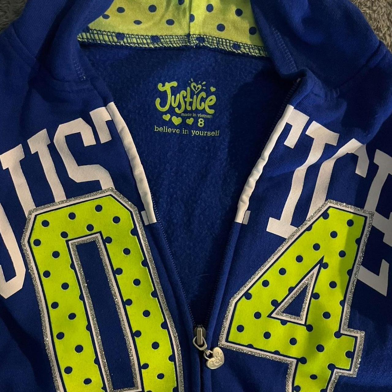 Cute shimmery justice jacket Has a heart... - Depop