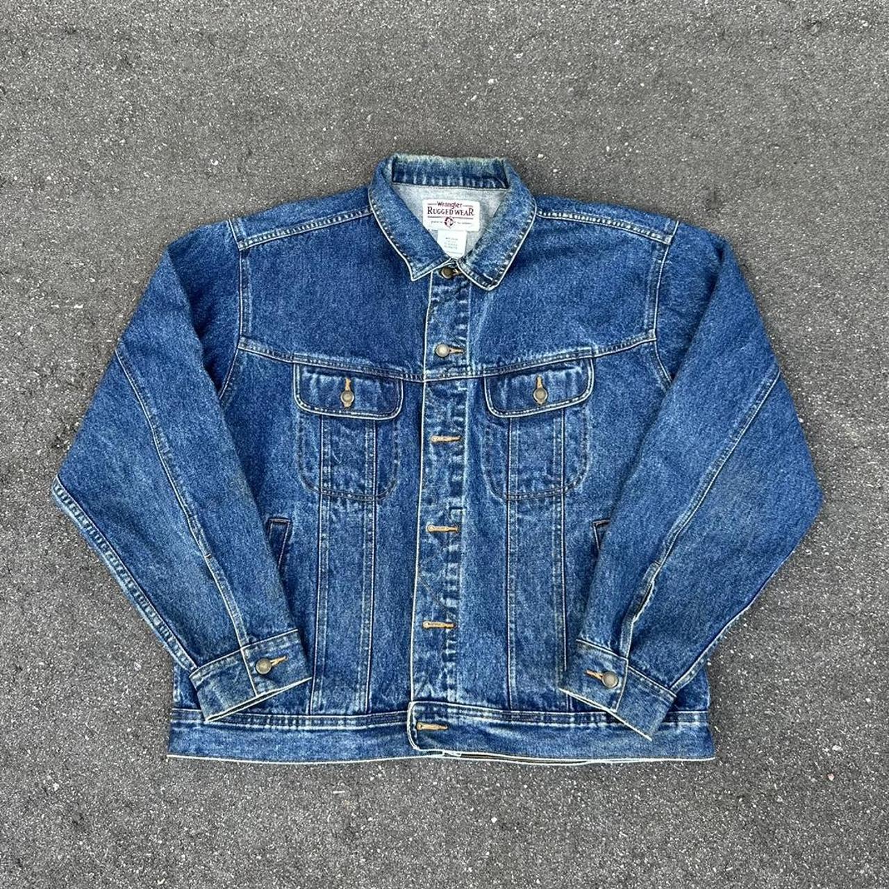 Vintage Wrangler Jean Jacket - Size XL... - Depop