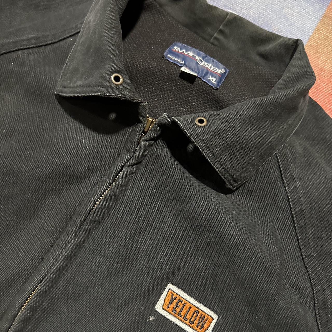 Vintage Black Detroit Style "Yellow" Jacket - Size... - Depop