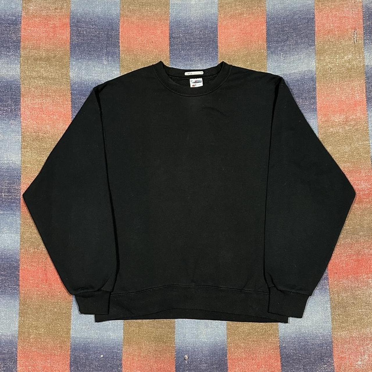 Vintage Y2K Black Jerzees Black Crewneck... - Depop