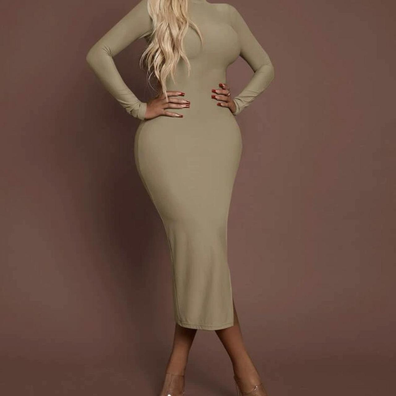 SHEIN Women's Cream Dress | Depop