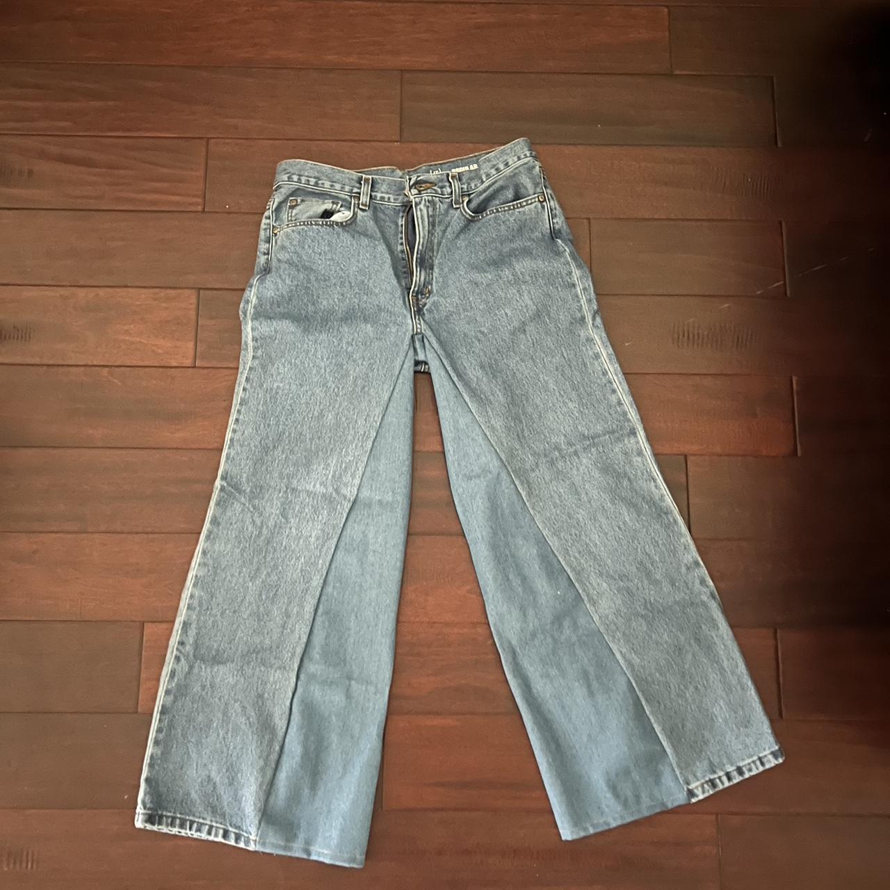 custom wide leg jeans, fits like twin cannons, size... - Depop