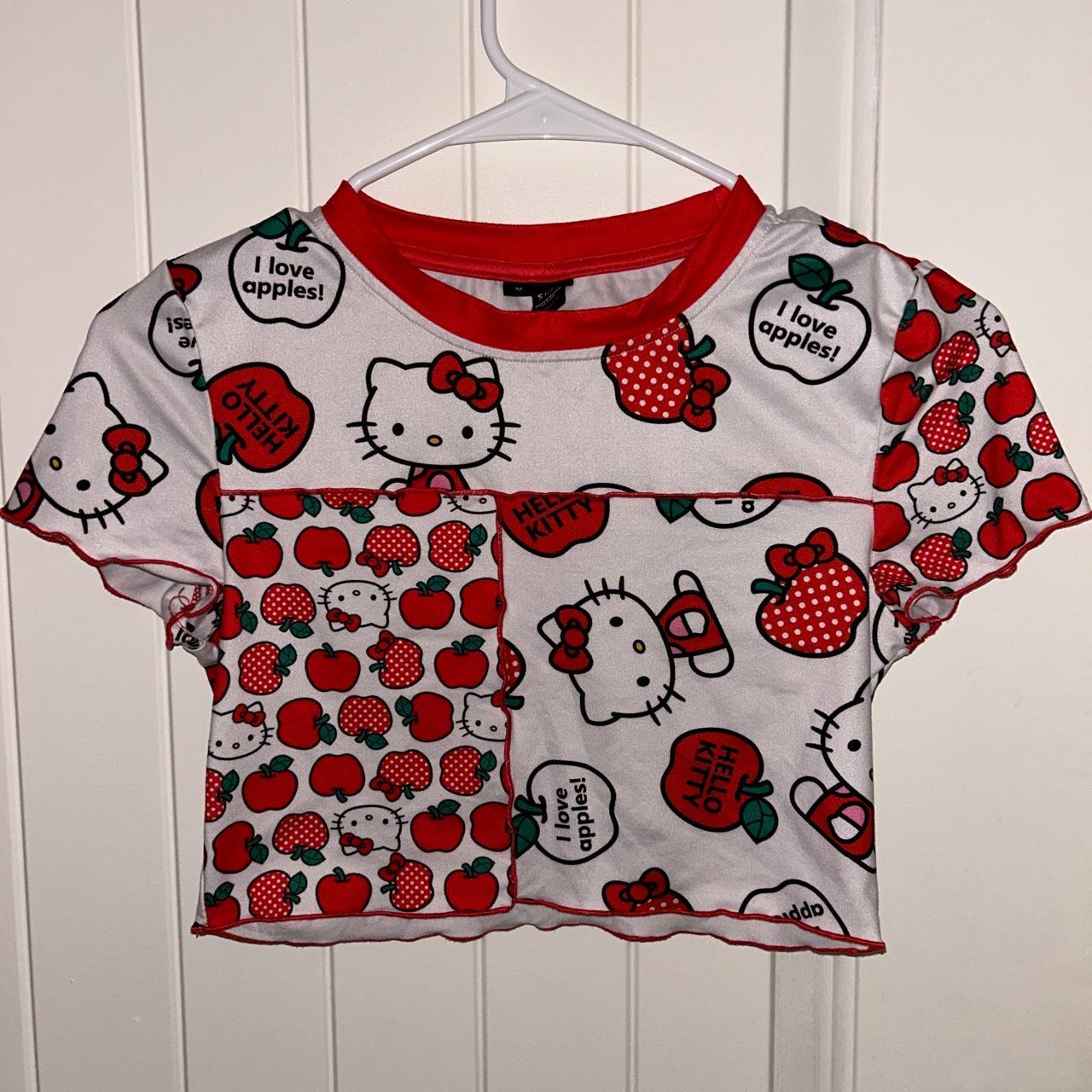 hello kitty x shein cropped fitting tee size M, but... - Depop