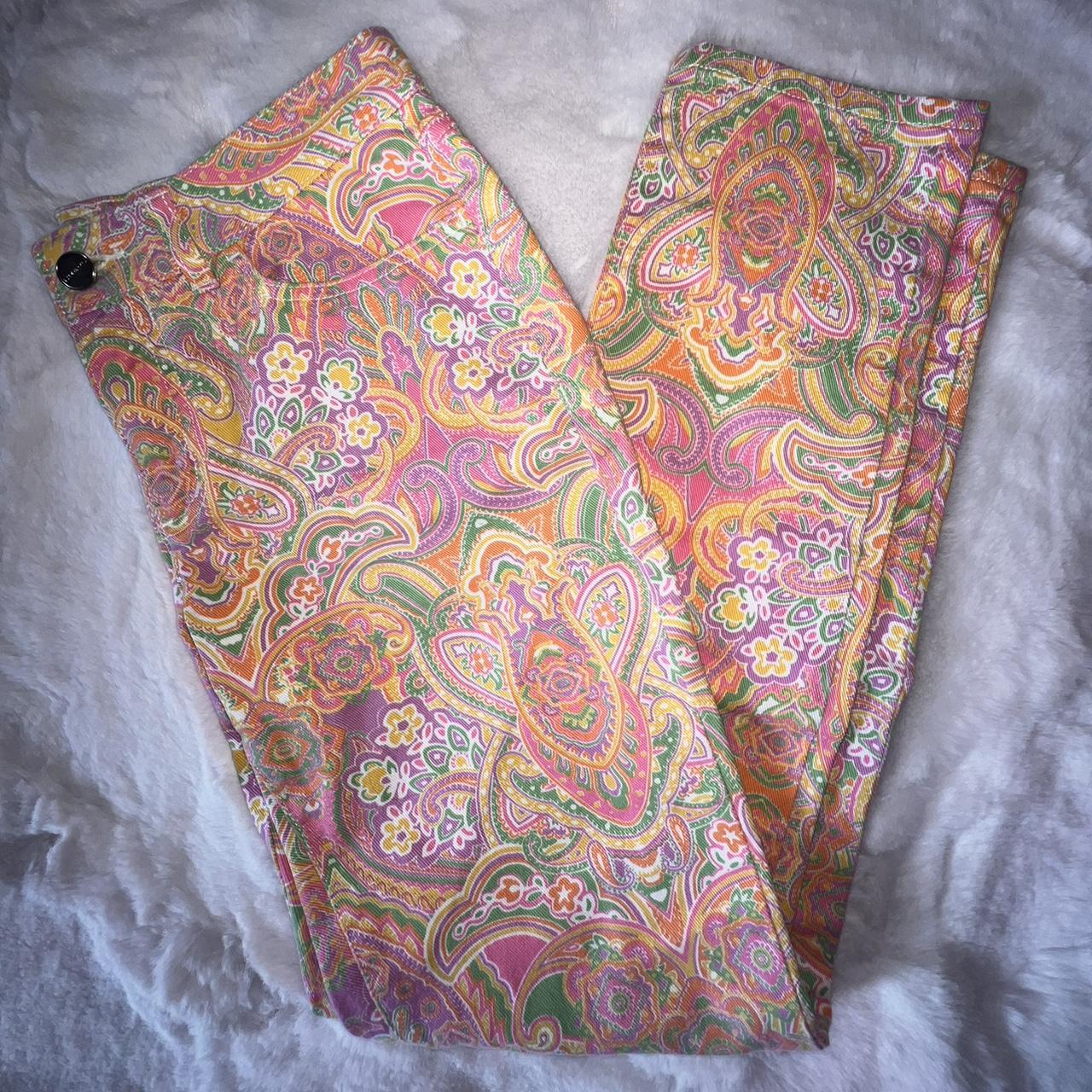 CHAPS PINK PAISLEY STRAIGHT ANKLE JEANS🤍🍥 - Depop