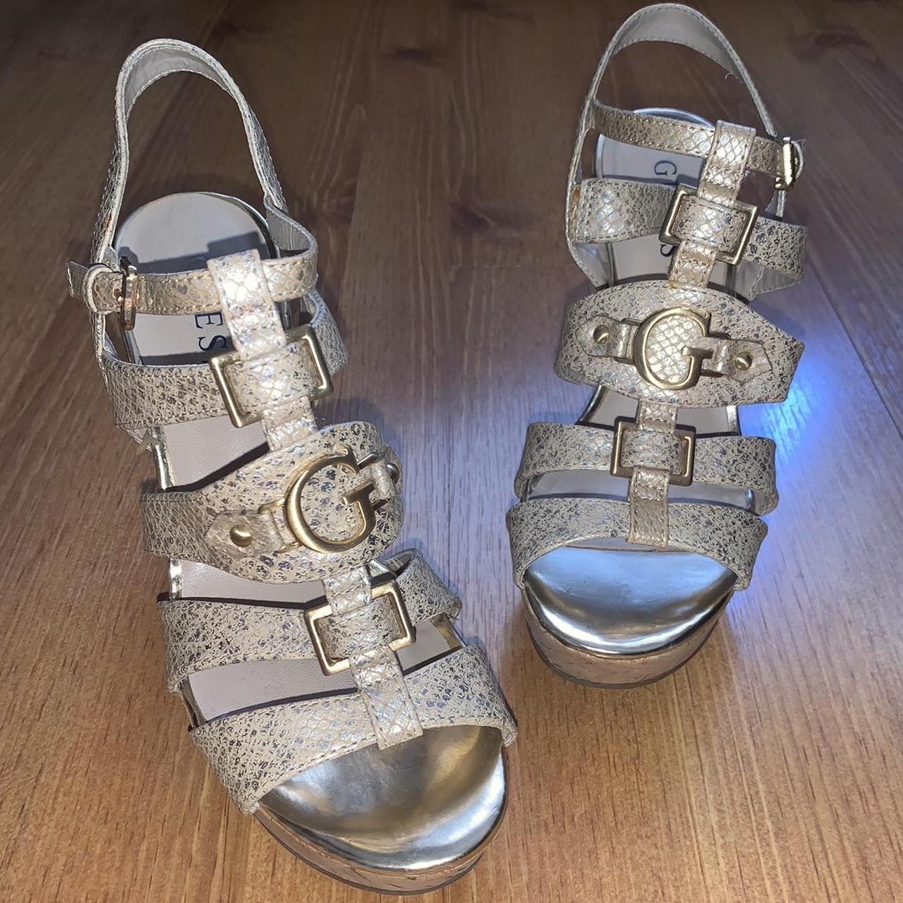 Guess Women's Gold and Silver Footwear | Depop