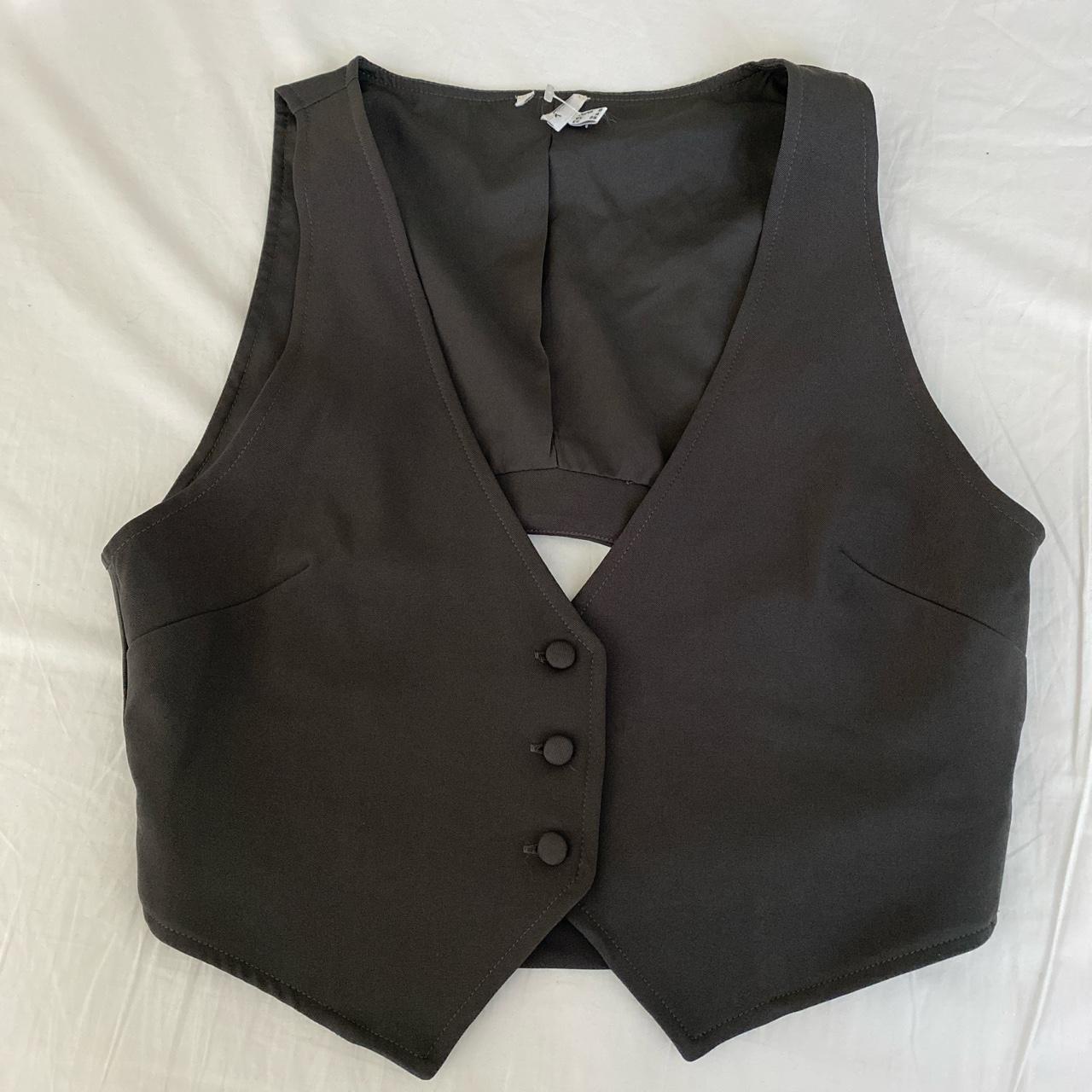 Princess Polly slate archer vest Open back vest... - Depop