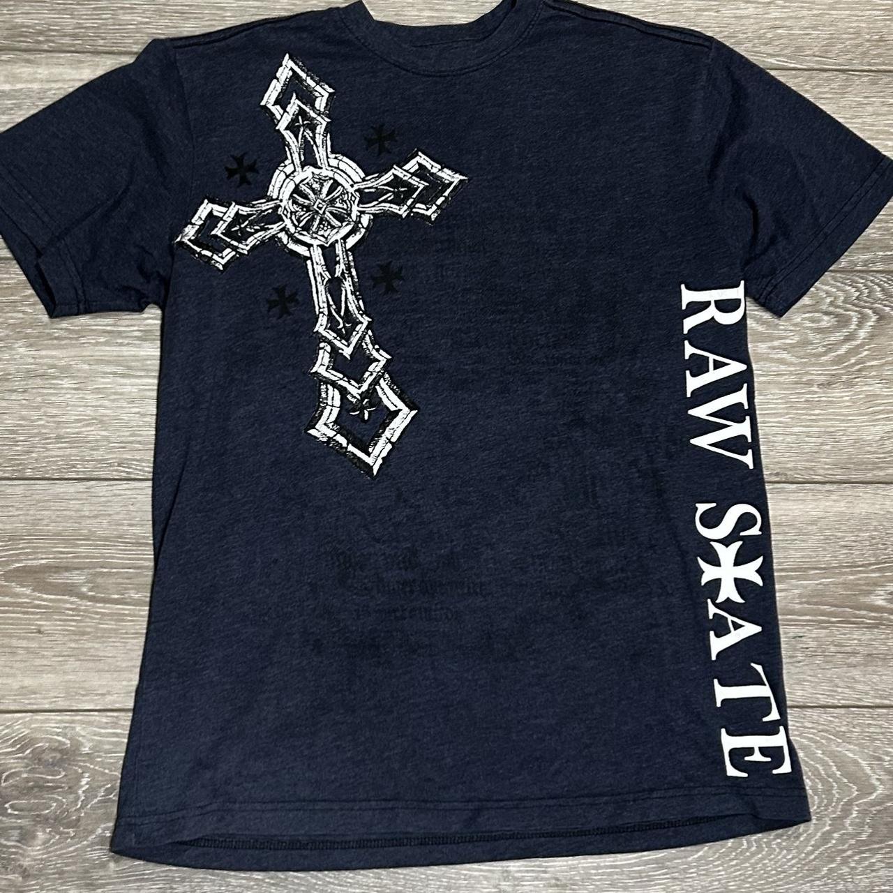 affliction styled shirt raw state - Depop