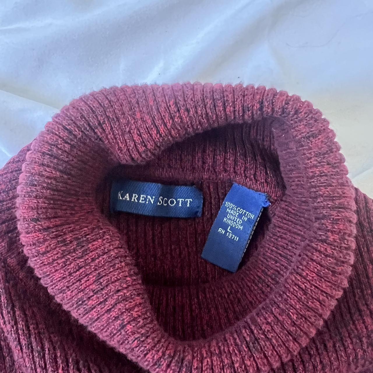RED KAREN SCOT TURTLENECK SWEATER 100% cotton size... - Depop