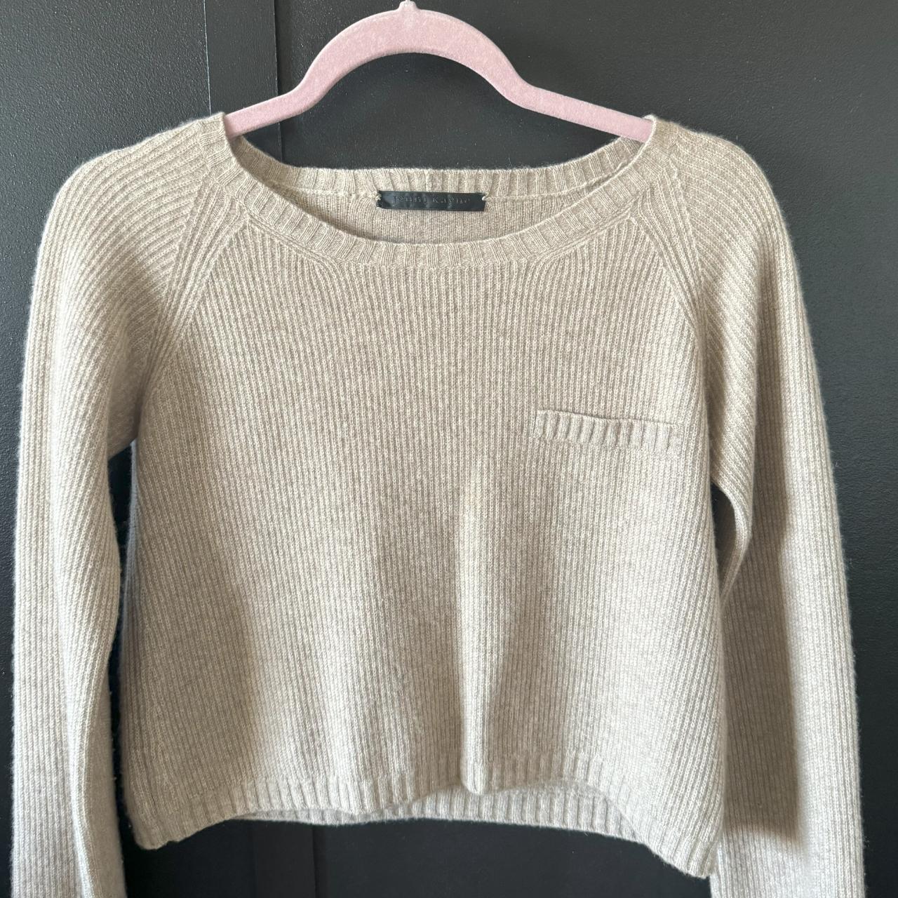 Jenni Kayne 100% Cashmere Medium Beige Cropped... - Depop